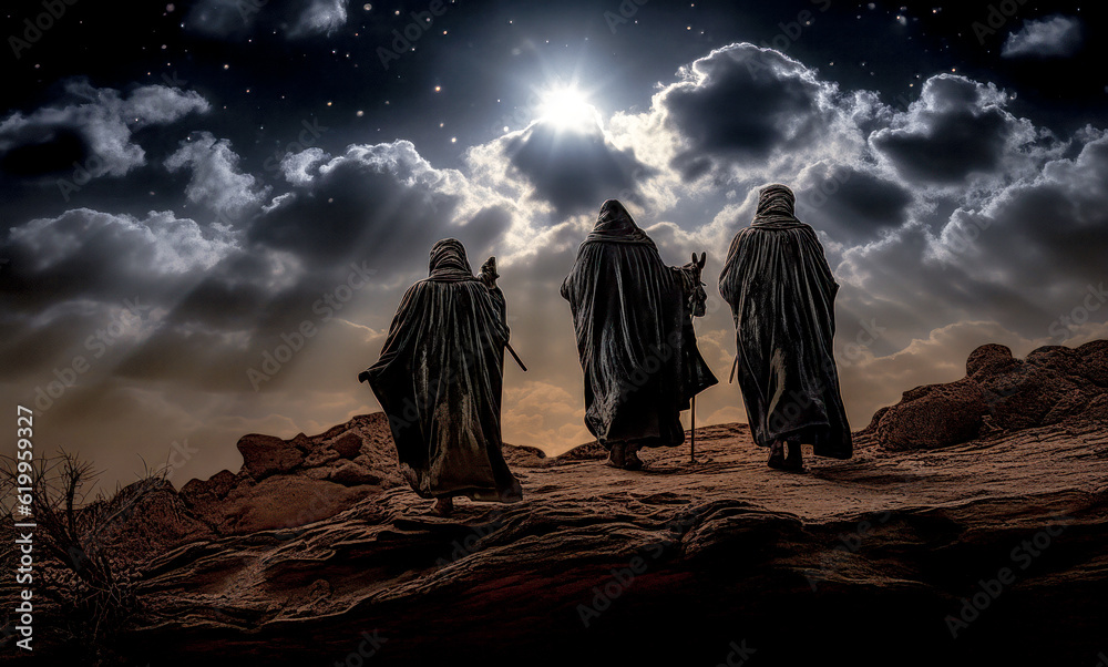 Stock-Illustration „Epiphany Bethlehem Three Wise Men on their Way to ...