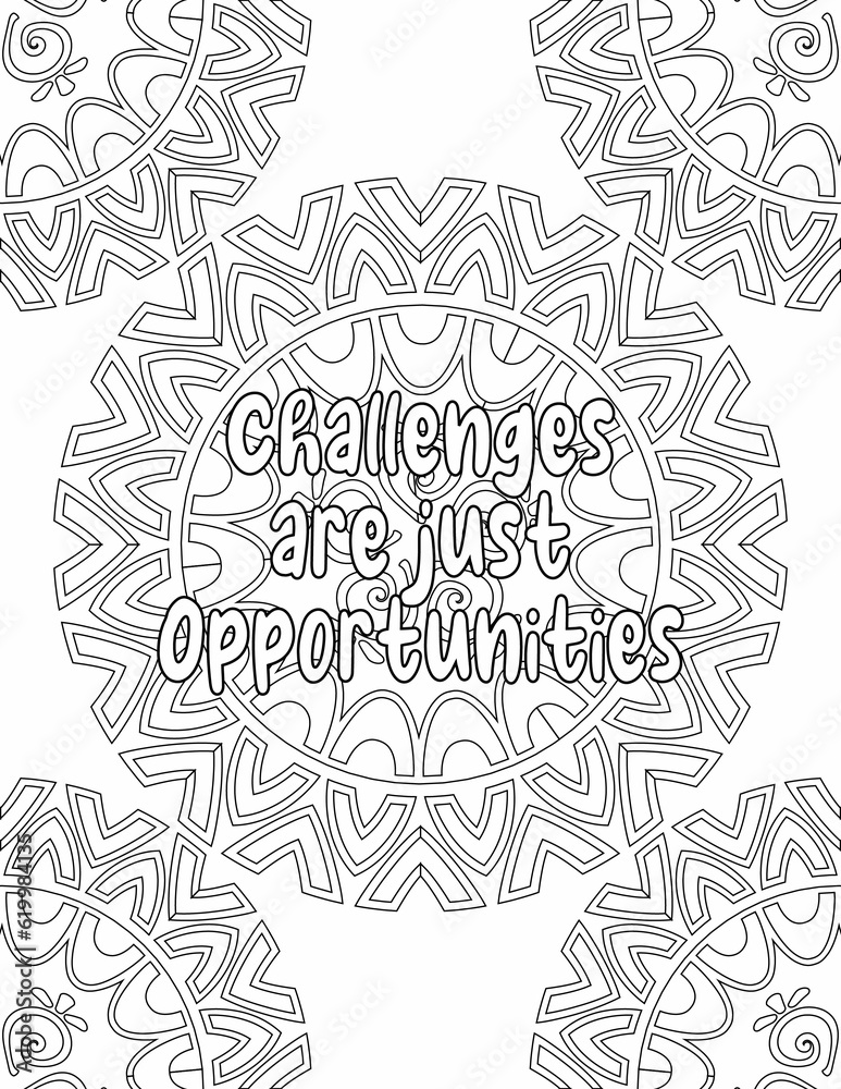 Printable Motivational Quote Coloring Pages, Mandala Coloring Pages for ...