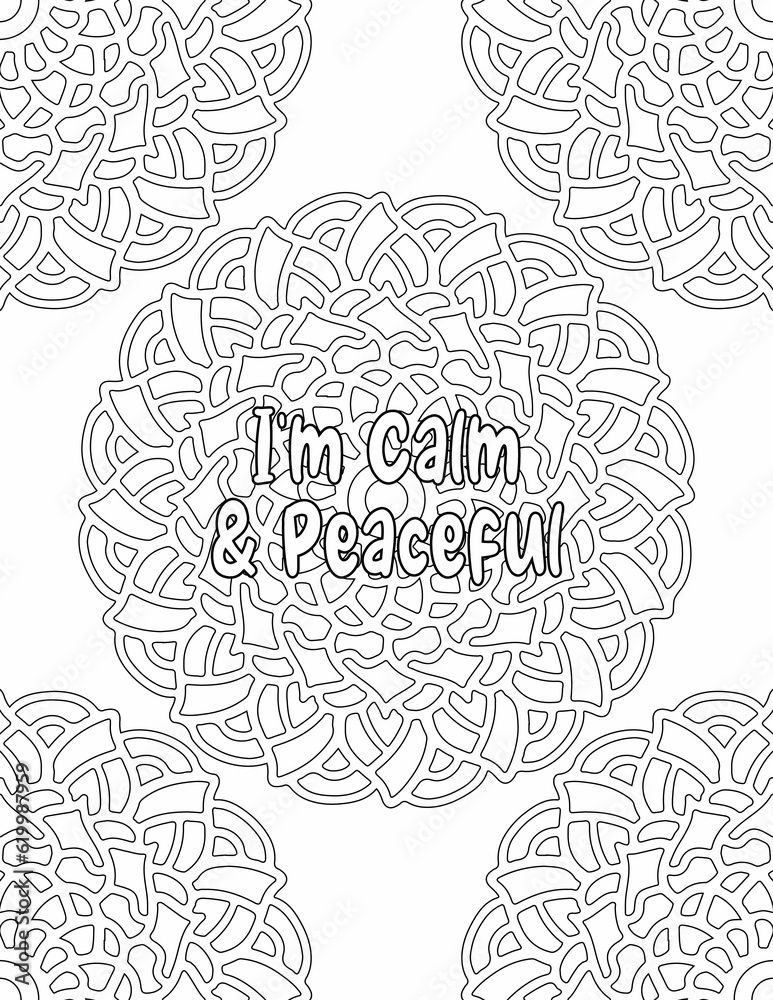 Ilustración de Stock Printable Motivational Coloring Pages, Mandala ...