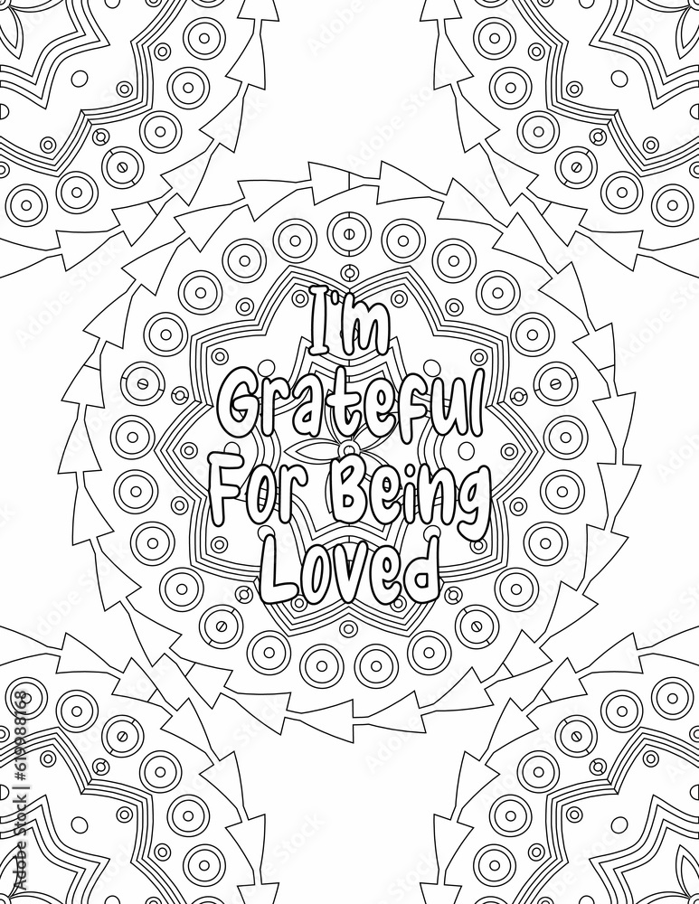 Affirmation Coloring Pages, Mandala Coloring sheet for Self-acceptance ...