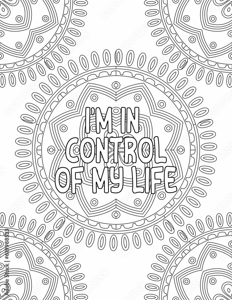 Stock-Illustration „Affirmation Coloring sheet, Mandala Coloring Pages ...