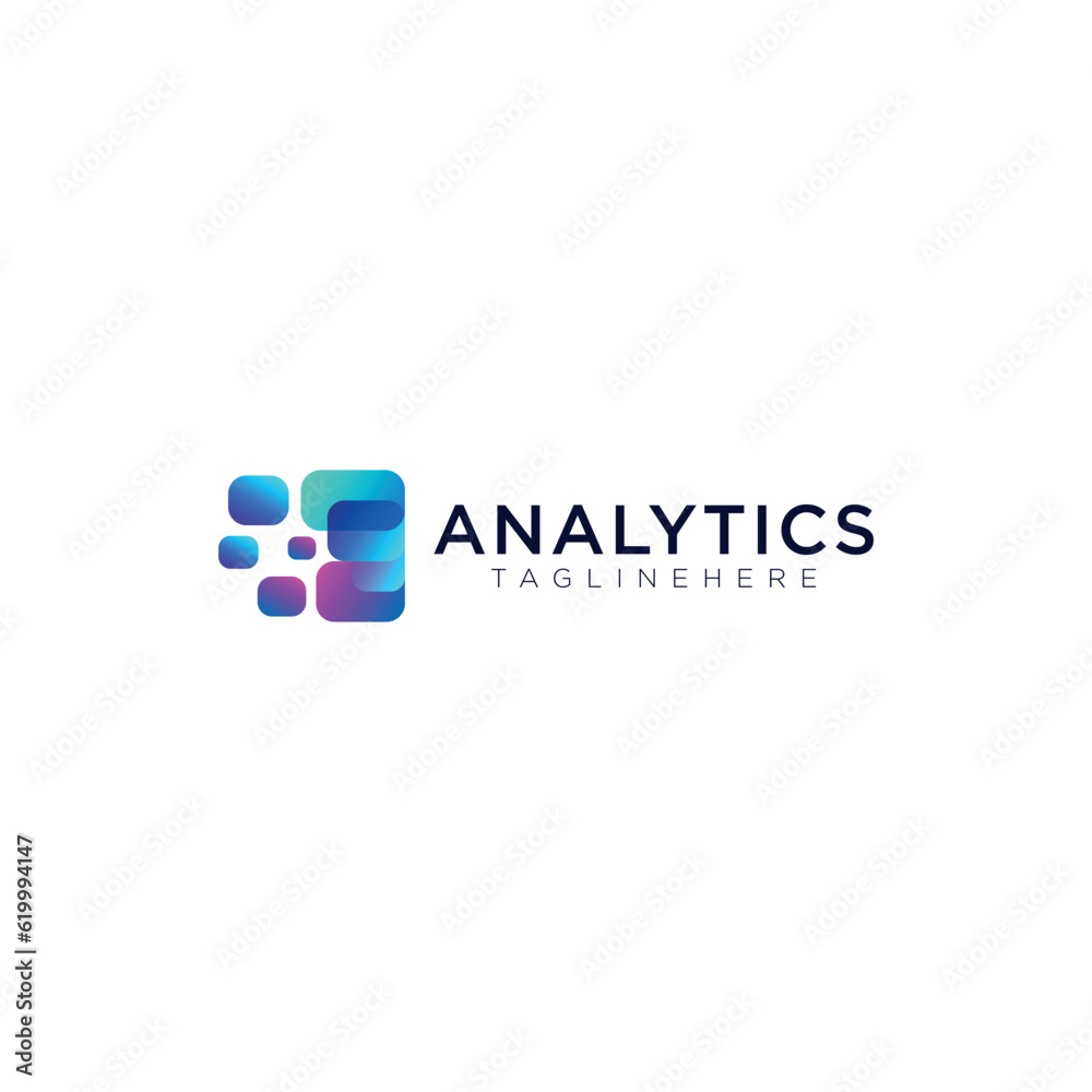 Vector data analyst logo design template art Stock Vector | Adobe Stock
