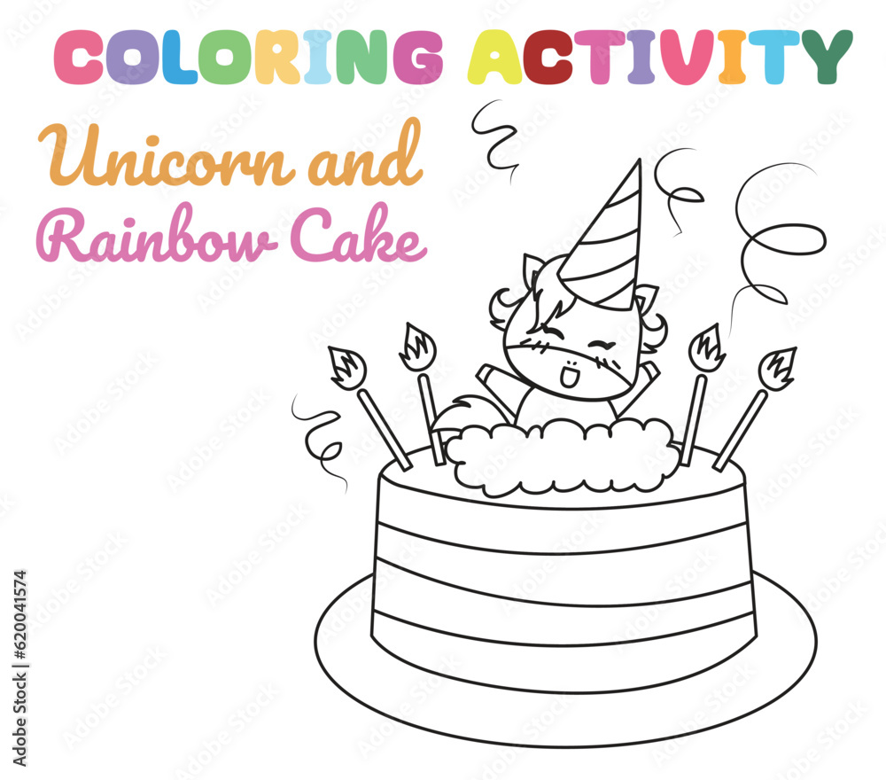 Coloring unicorn worksheet page. Let's colouring the unicorn and the ...