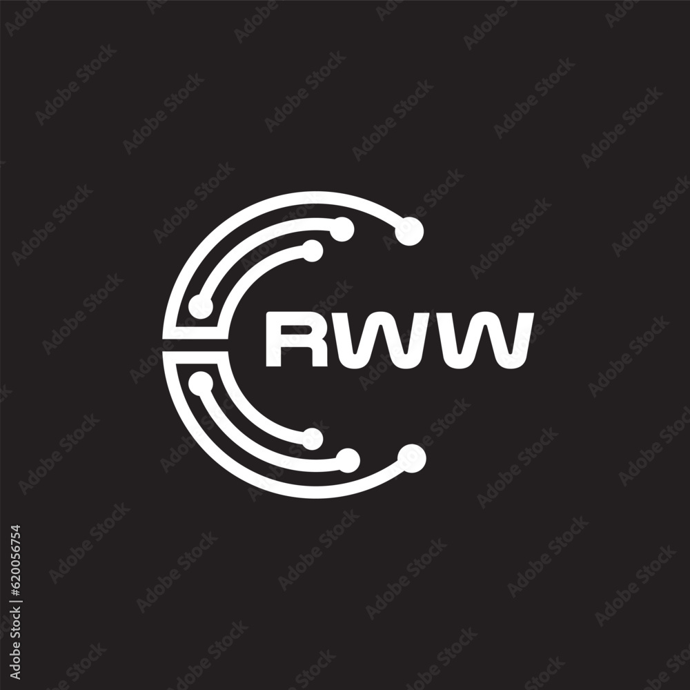 RWW letter technology logo design on black background. RWW creative ...