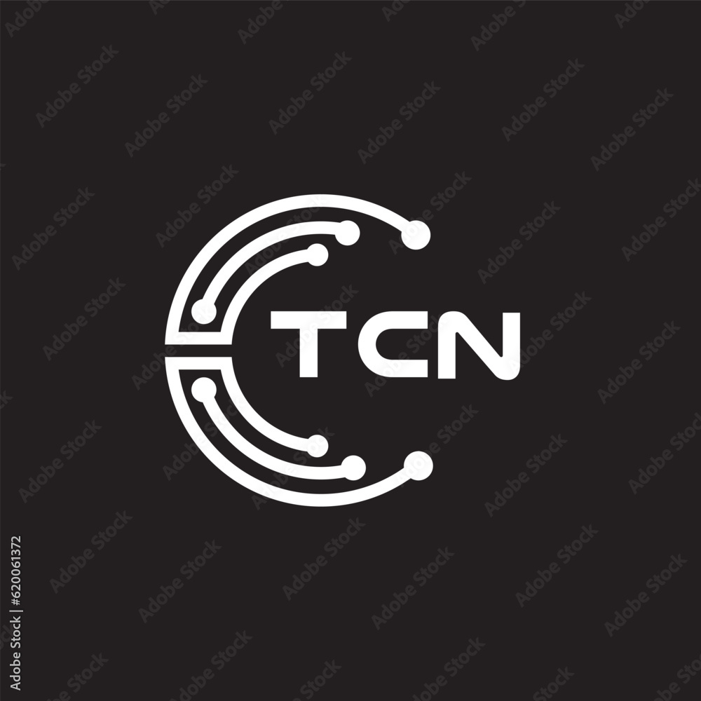 TCN letter technology logo design on black background. TCN creative ...