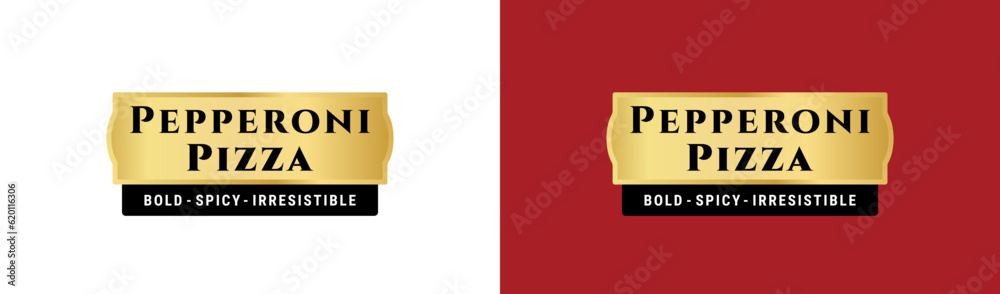 Vector de Stock Pepperoni pizza label or Pepperoni pizza flavor label ...