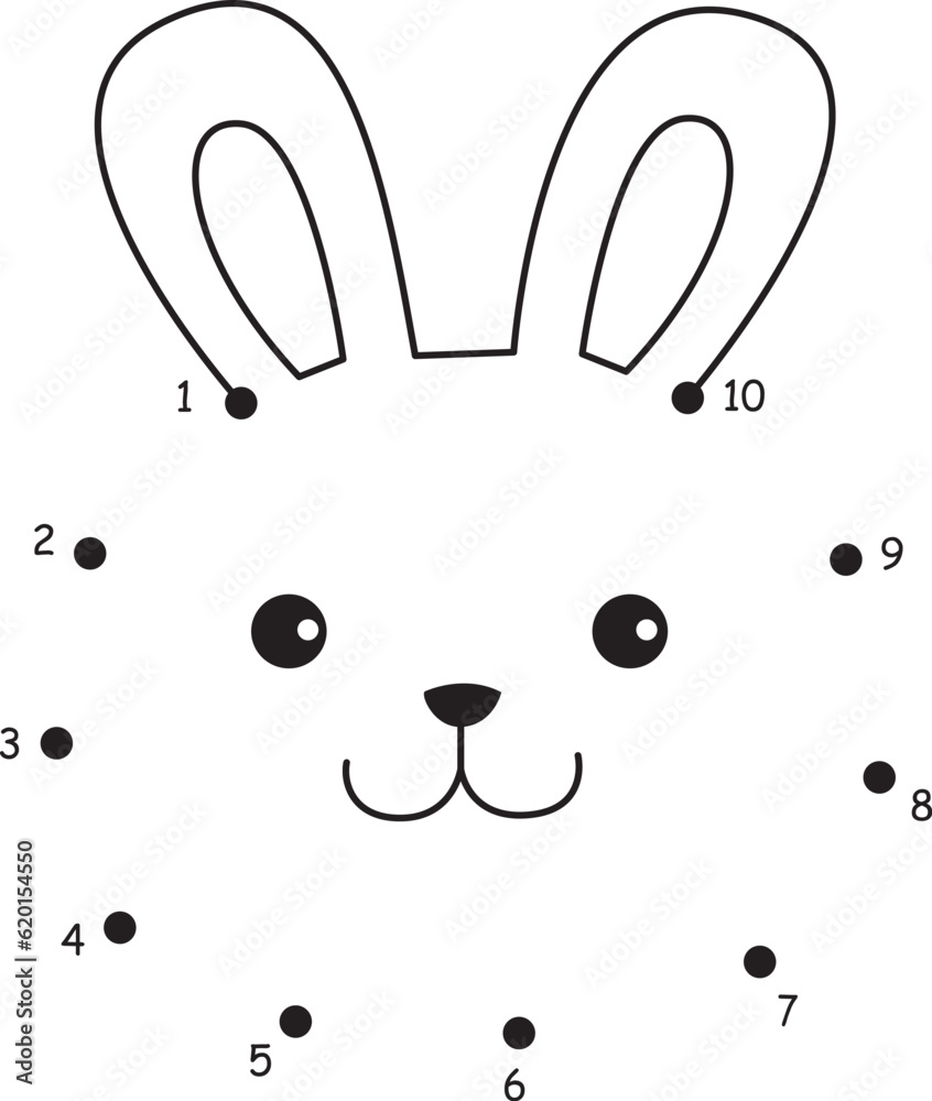 Vector de Stock rabbit Ocean Animals Dot to Dot Skip Counting cartoon ...