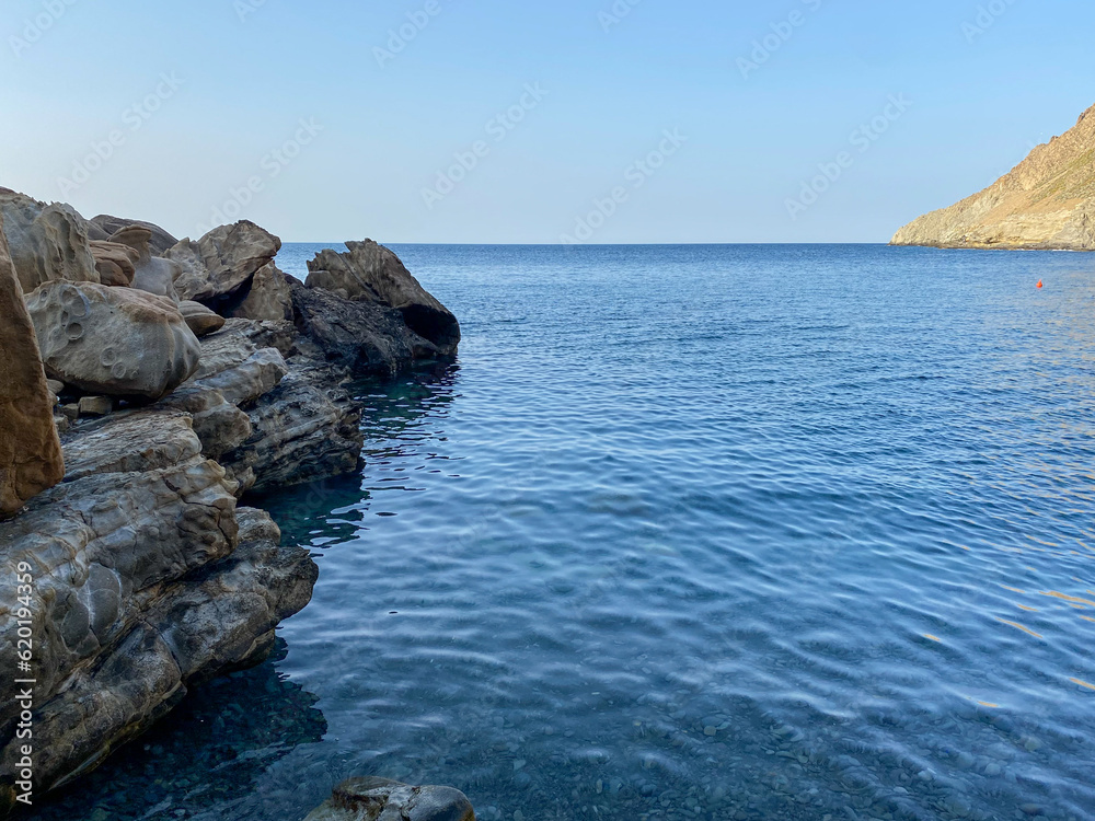Yildizkoy beach in Gokceada-Imbros island. Yildizkoy coast is the one ...