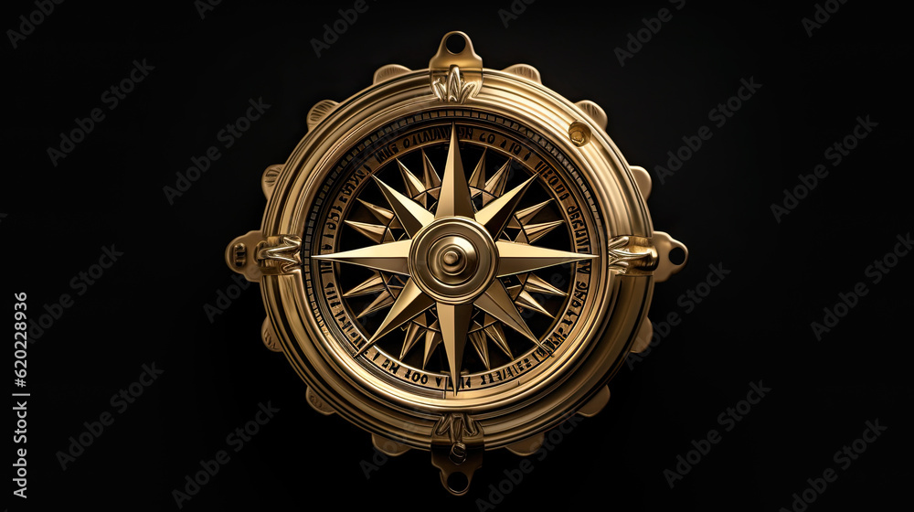 flat lay of compass on light blue background. Stock Illustration ...
