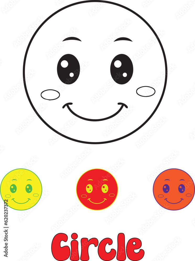 Circle coloring vector images cartoon, Stock Vector | Adobe Stock