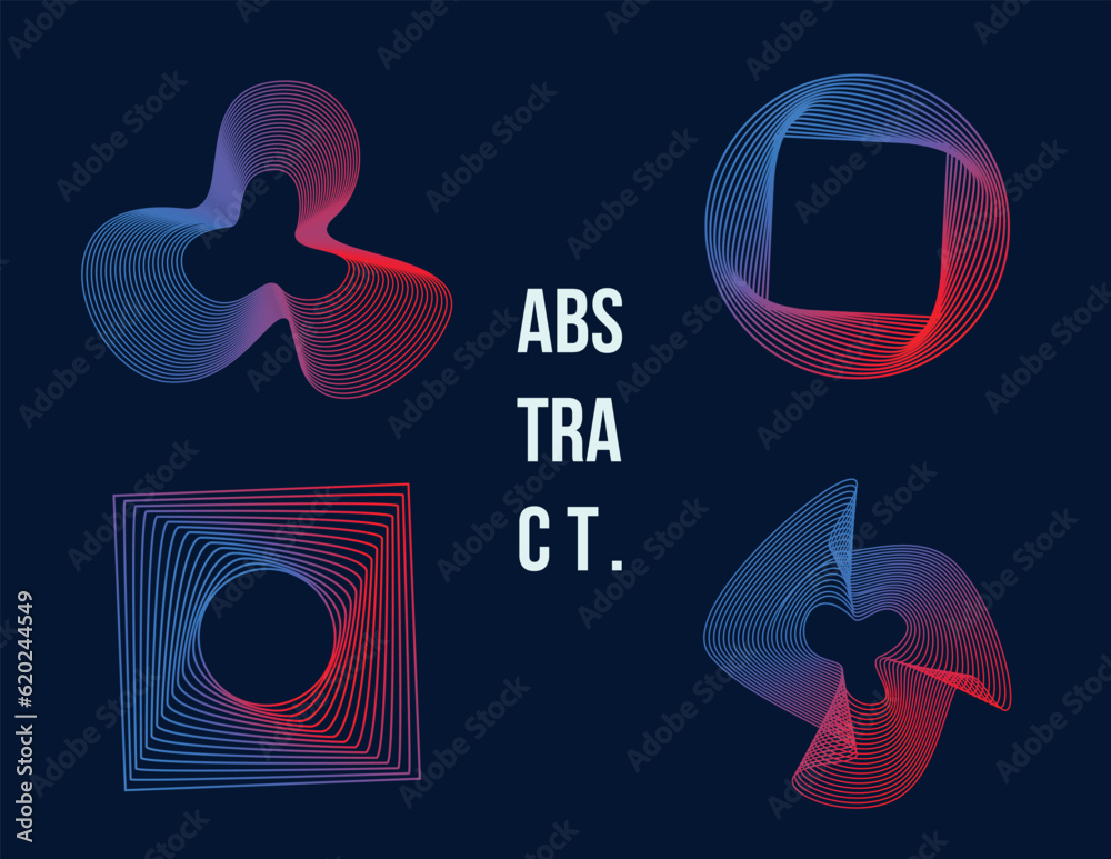 Abstract colorful wave element for design and background. Digital ...