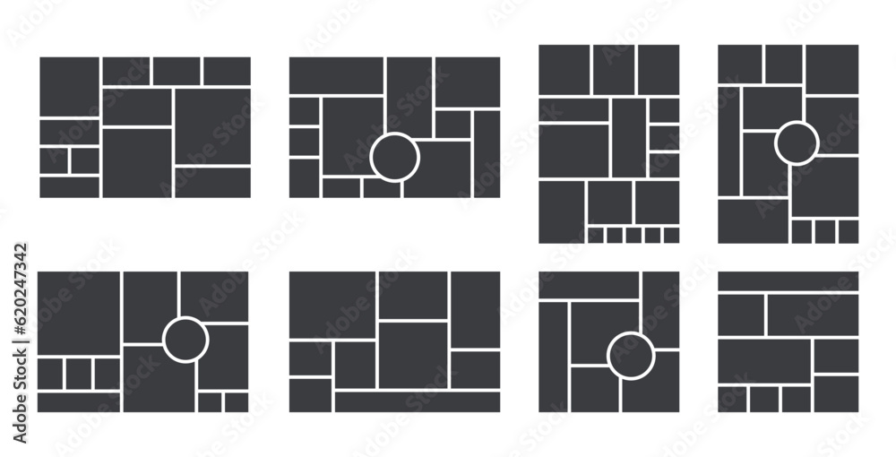Moodboard banners. Photo collage grid. Mood board template. Mosaic ...