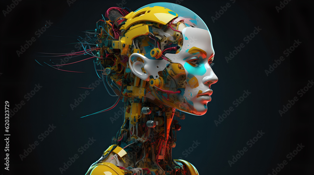 Femme Machina: An Elegant Realistic Robotic Woman Painted in Yellow ...