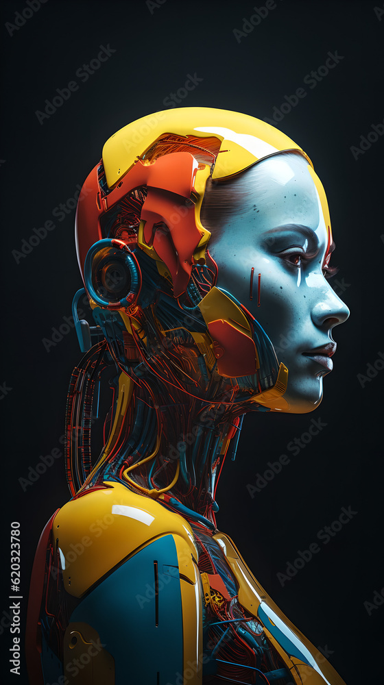 Femme Machina: An Elegant Realistic Robotic Woman Painted in Yellow ...