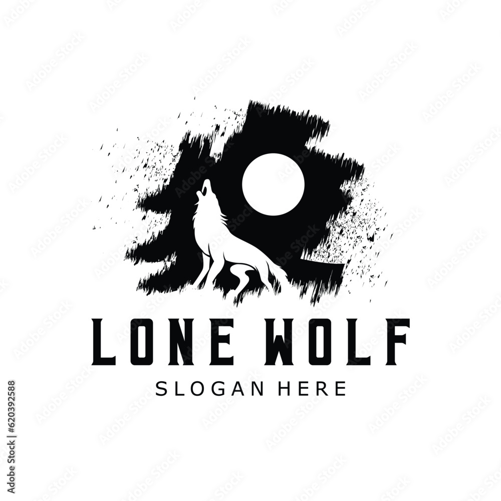 Wolf Logo. lone wolf logo design template illustration Stock Vector ...
