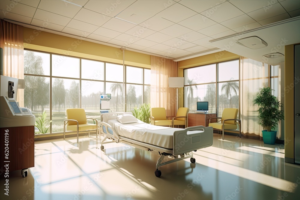 A modern luxury hospital room, Interior of Modern Hospital Room, Generative ai Stock ...