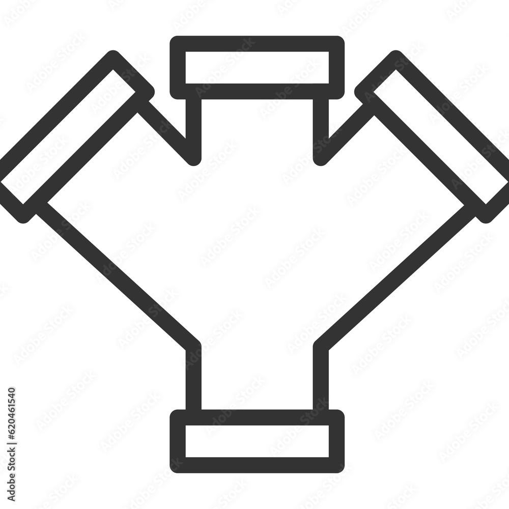 Plumbing pipe hardward icon. Construction connection technical pressure ...