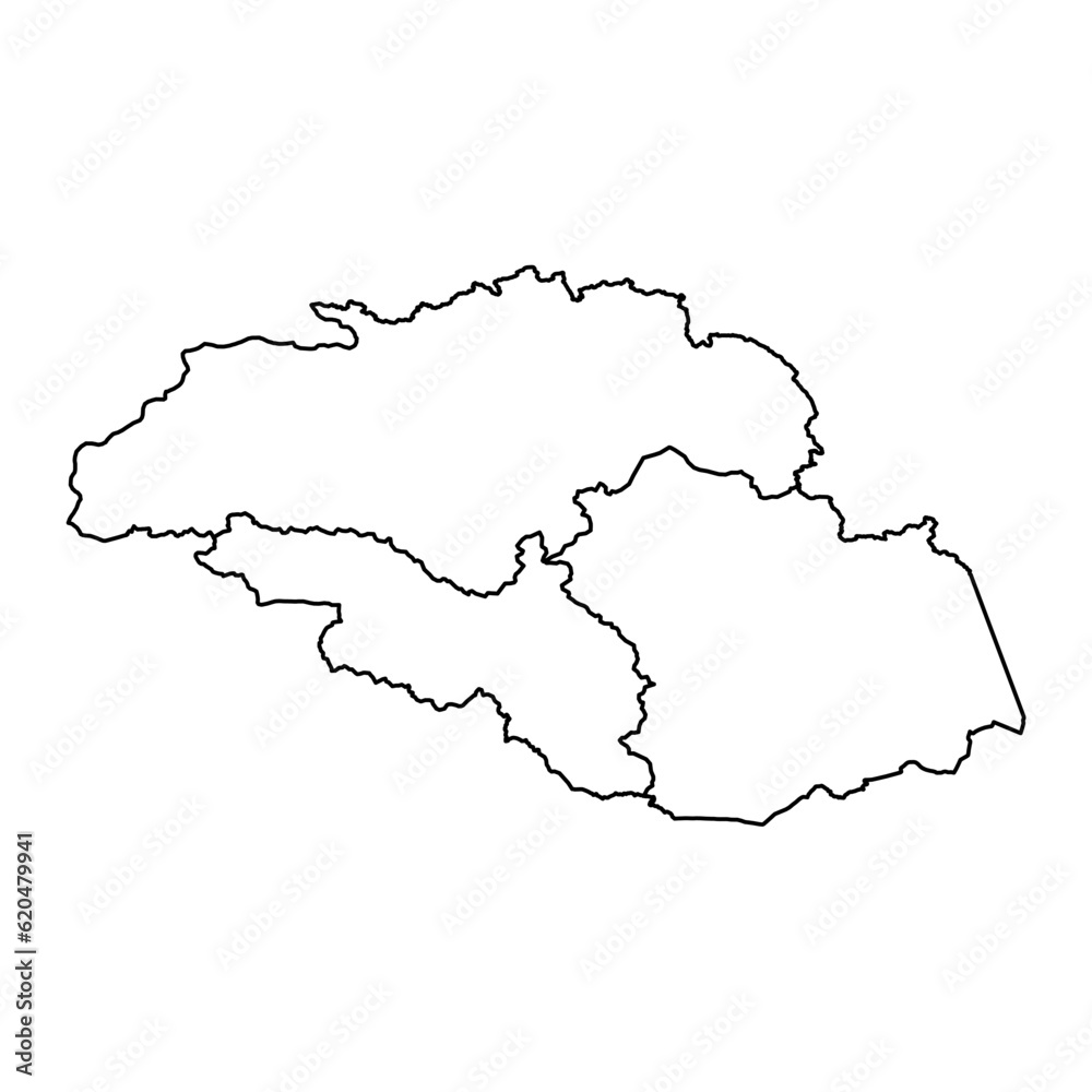 Gilgit Baltistan region map, administrative territory of Pakistan ...