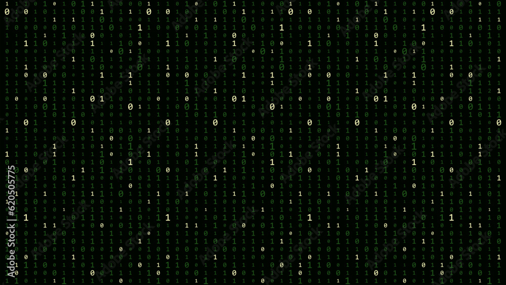 Matrix background. Cyber security with binary code. Rapidly falling ...