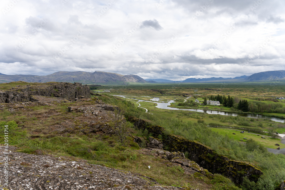 Thingvellir rift valley of the mid Atlantic ridge in Iceland Stock ...