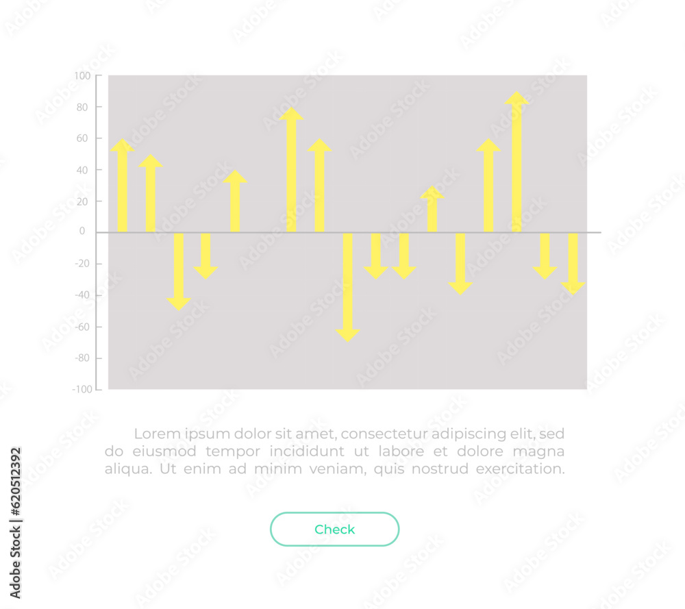 Waterfall chart UI element template. Editable isolated vector dashboard component. Flat user ...