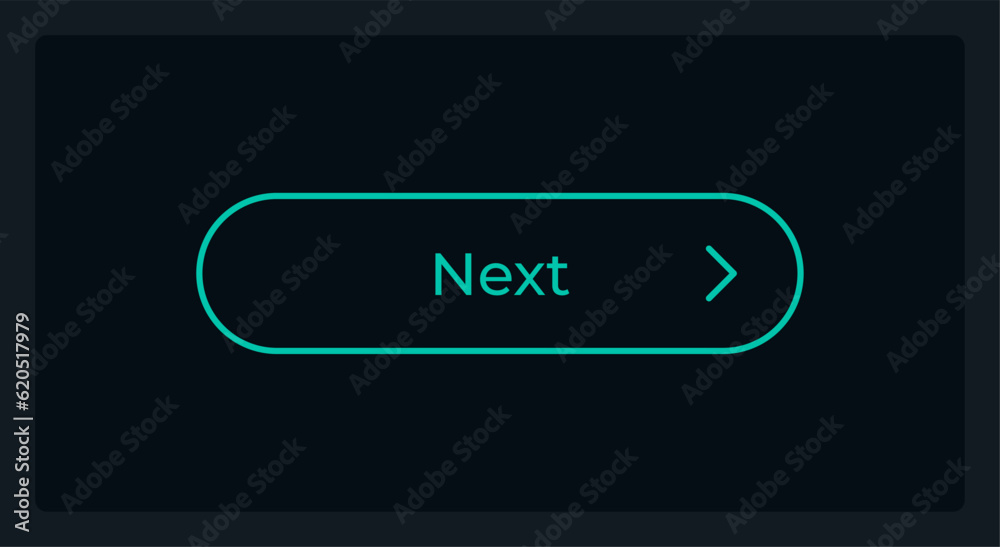 Hover next step button UI element template. Editable isolated vector dashboard component. Flat ...