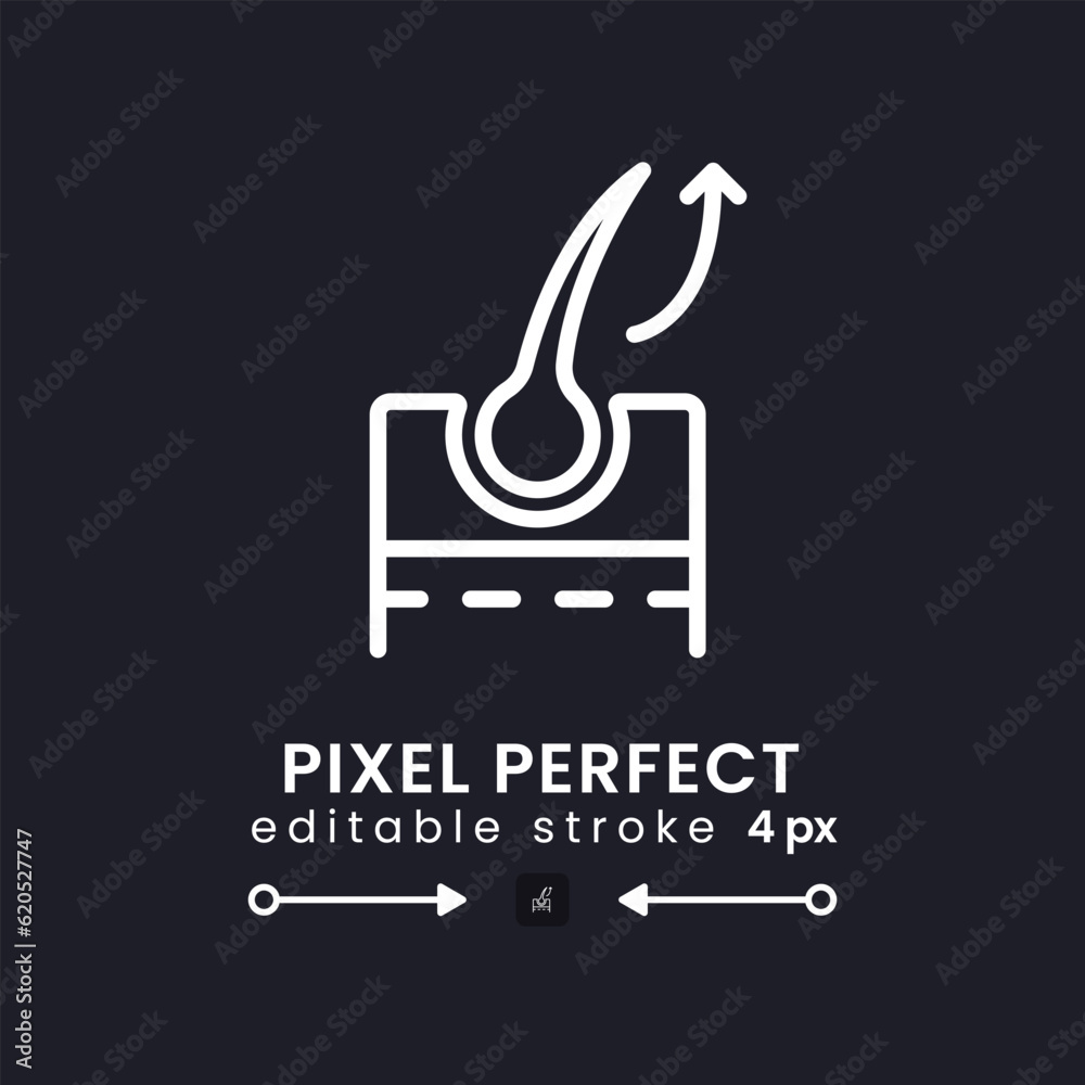 Goosebumps white linear desktop icon on black. Emotional arousal ...