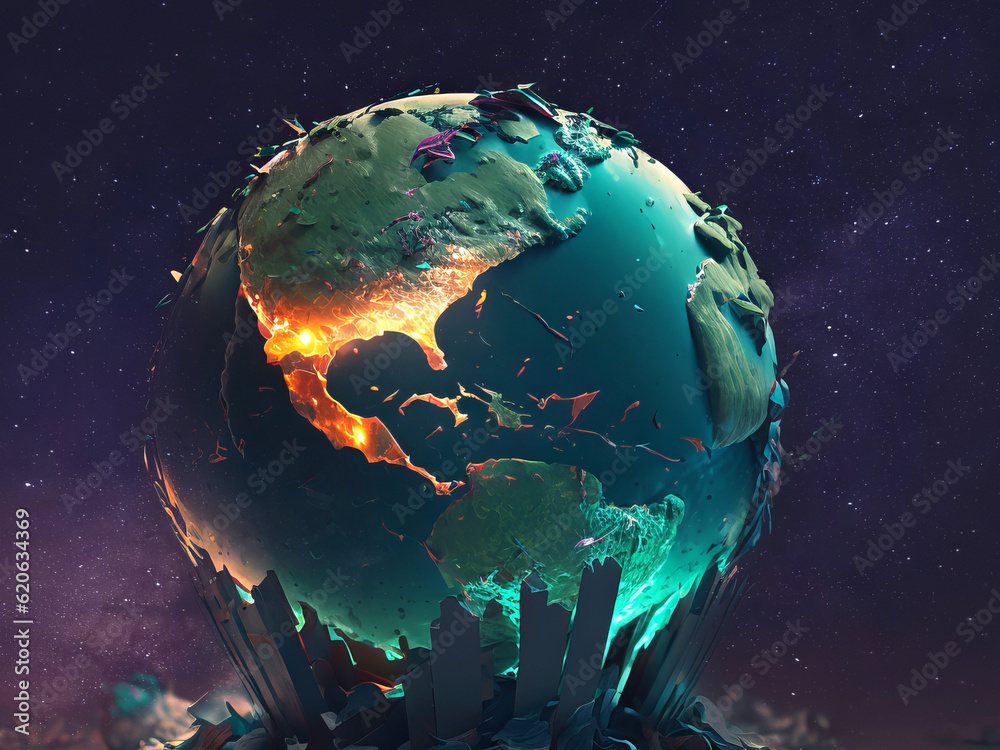 Planet Earth in Distress Stock Illustration | Adobe Stock