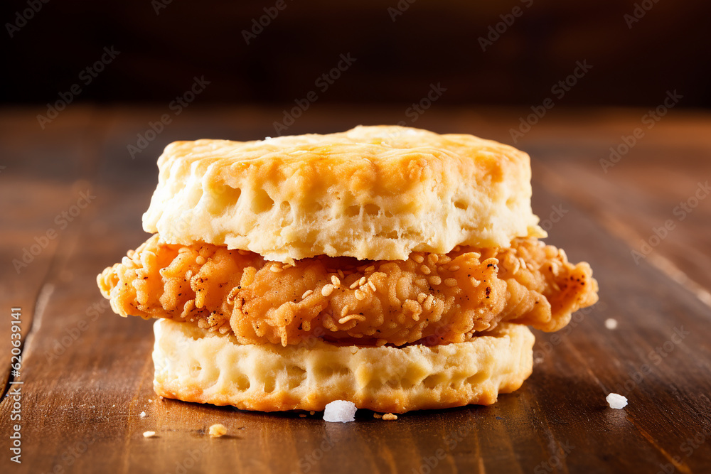 Delicious Chicken Biscuit with Crispy Fried Chicken and Flaky Biscuit ...