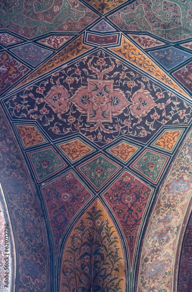 A view of beautiful tile work on Wazir Khan Mosque, Lahore Stock Photo ...