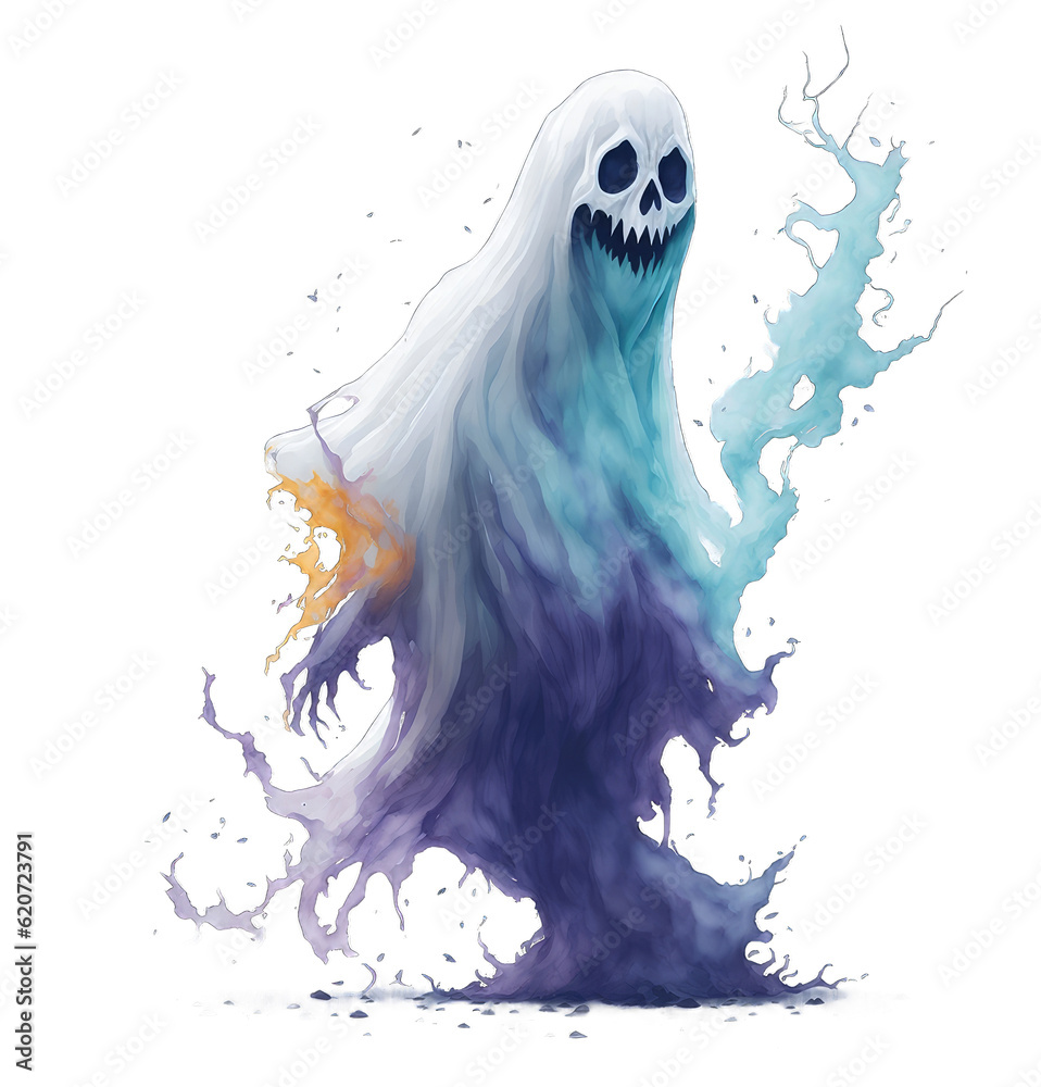 Vector illustration of ghost, phantom silhouette isolated on ...