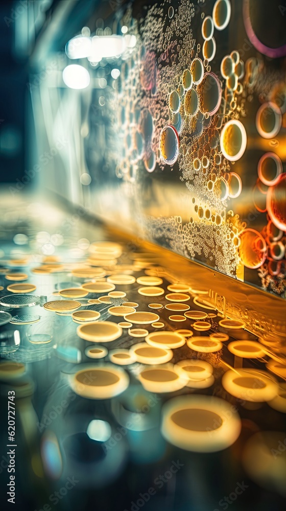 Bacteria and virus cells in a scientific laboratory. Petri dish ...