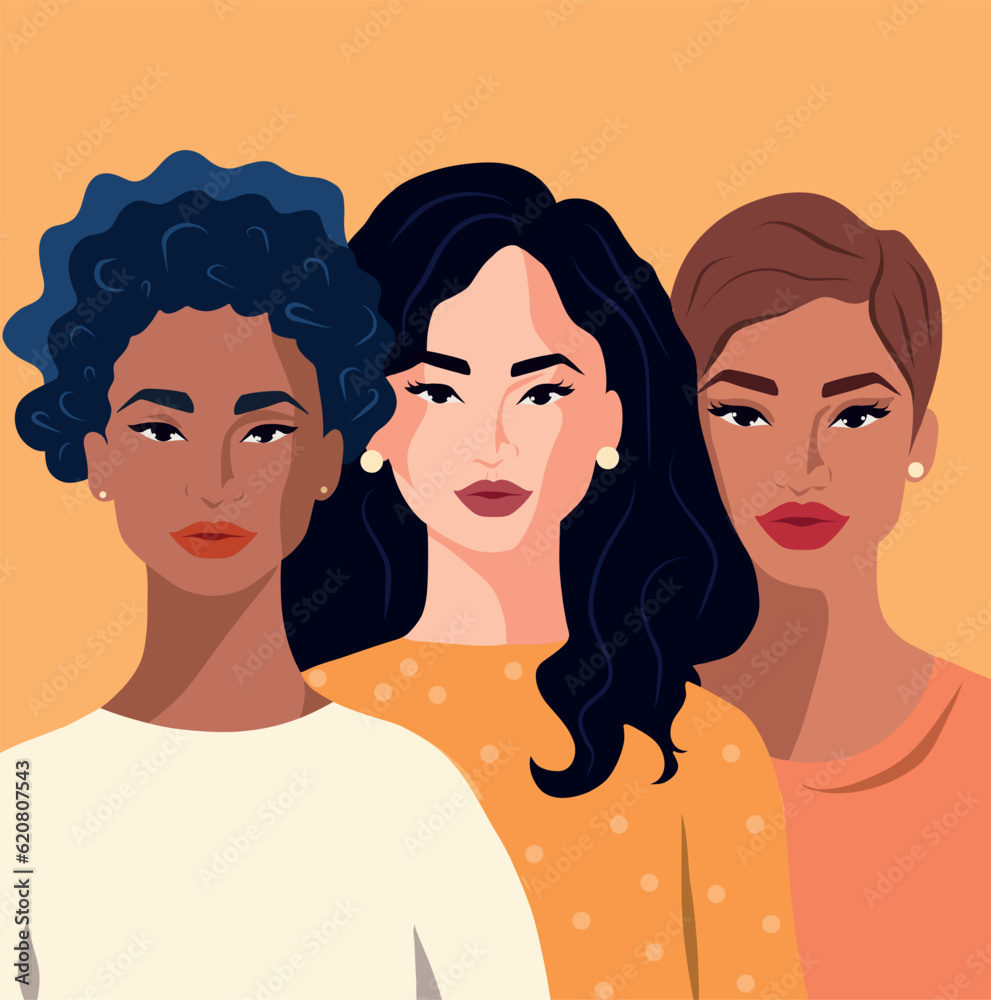 Vector flat illustration poster of International Women's Day of Women ...