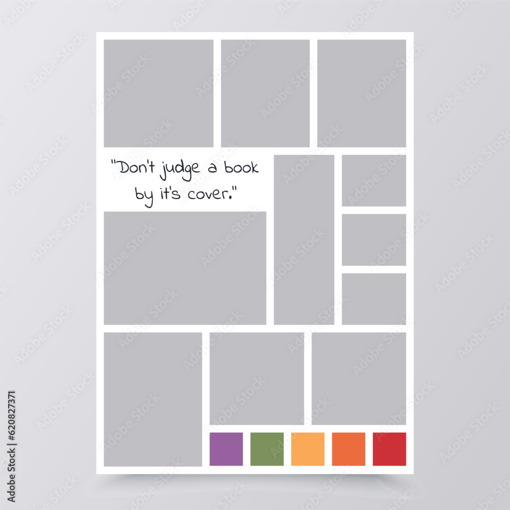 Moodboard template. Photo collage layout. Mood board background ...
