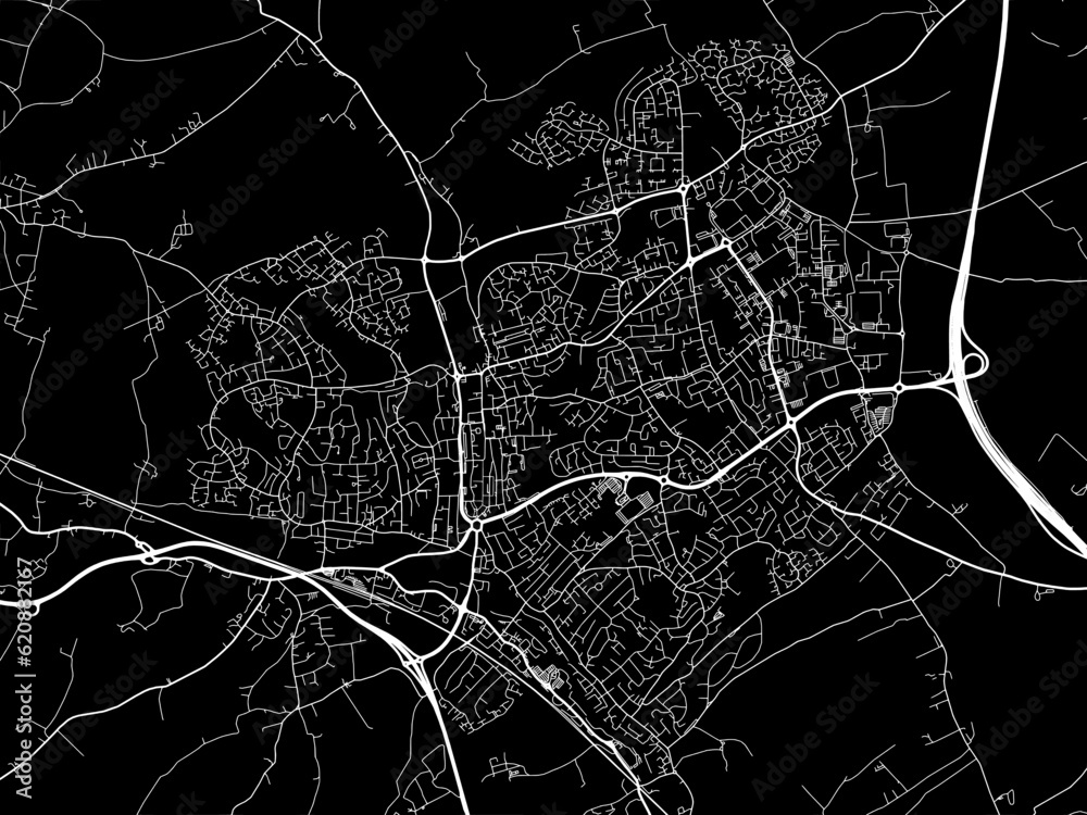 Vector road map of the city of Hemel Hempstead in the United Kingdom on ...