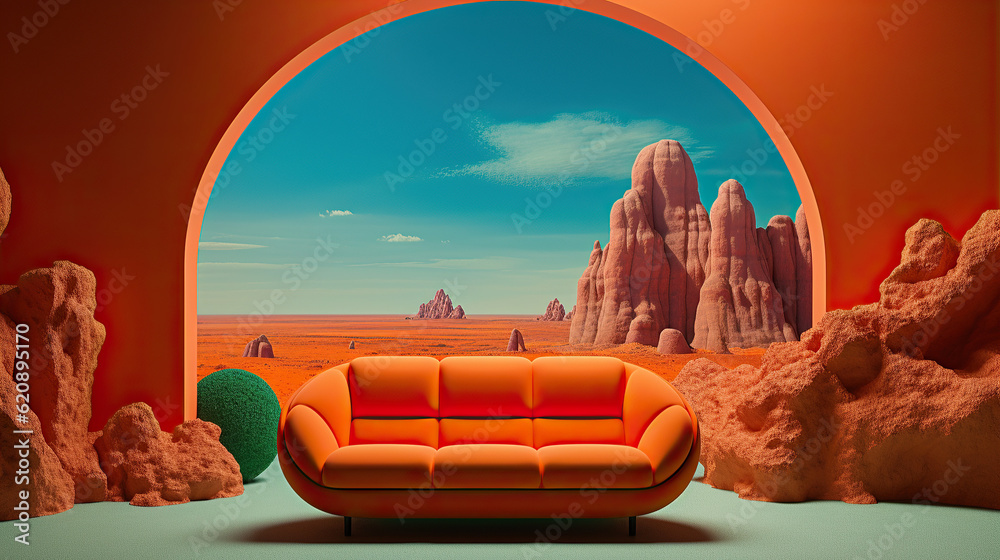 Foto Cinematic Living Room Interior, Modern interior design, 3D render ...