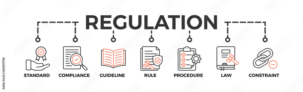 Regulation banner web icon vector illustration concept with icon of ...
