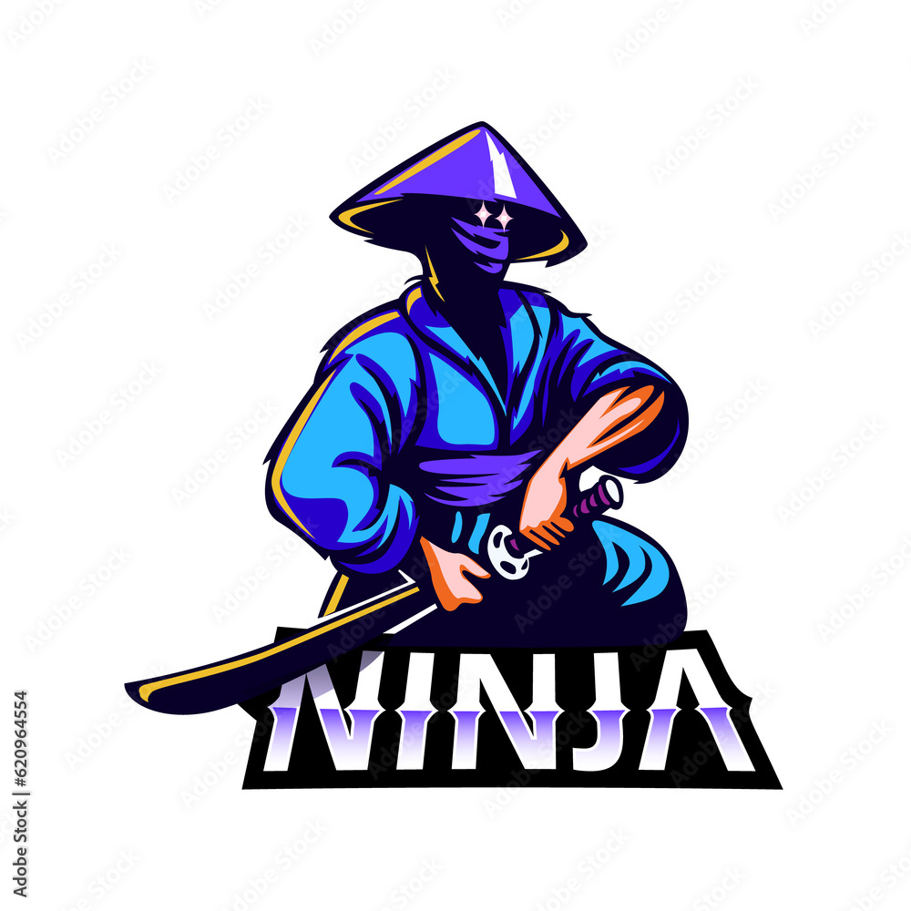 Ninja transparent background logo PNG design Stock Illustration | Adobe ...