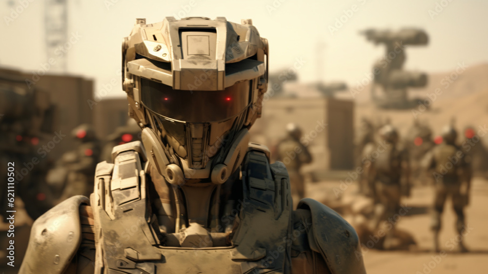 super soldier, man in robotic combat suit, artificial intelligence and ...