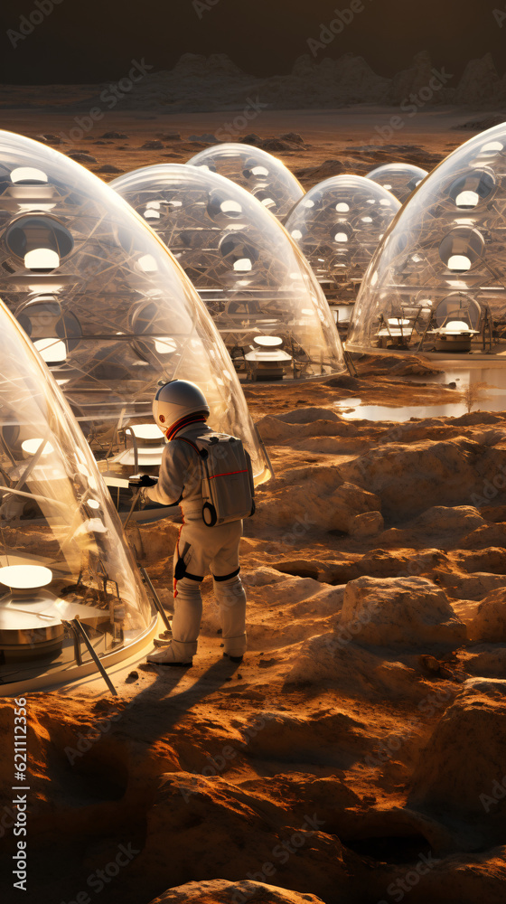 Exploring martian Colony, terraforming, Moon Dome City, geodesic domes ...