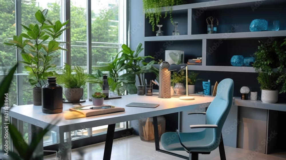 Inspiring office interior design Modern style Home office featuring ...