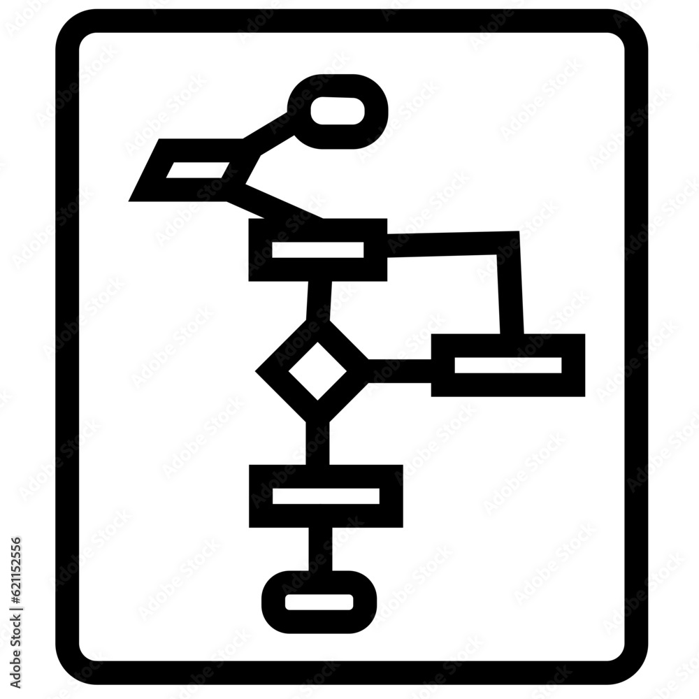 Flowchart icon: "Visual representation of processes and decision-making ...