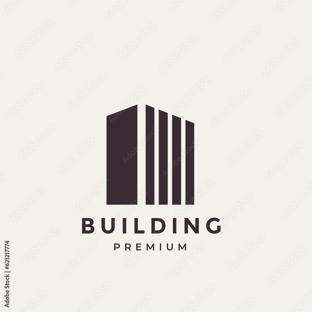 building construction skyscraper skyline logo design vector graphic ...