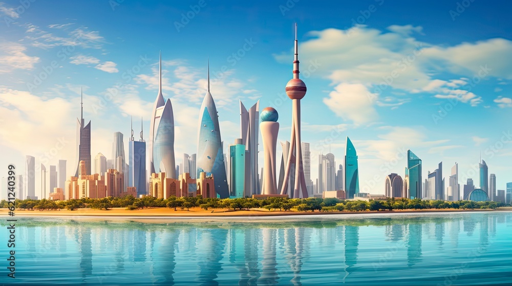 Discover the beauty of Kuwait City's skyline with its stunning ...