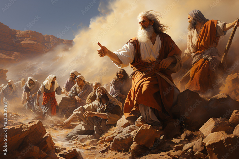 Ilustración de Stock The story of Moses leading the Israelites out of ...