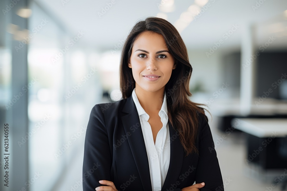 Hispanic smiling charming successful confident Arabian businesswoman ...