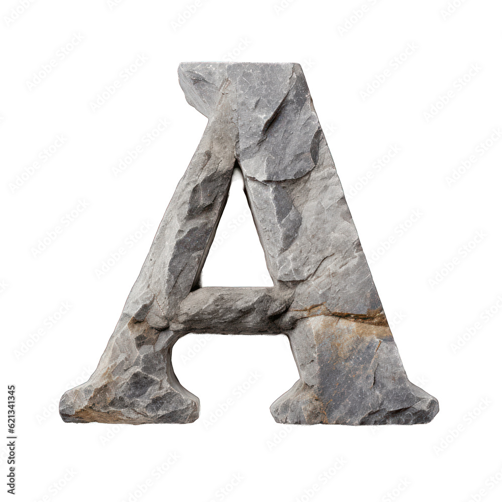 letter A in stone granite texture, typography lettering font ...