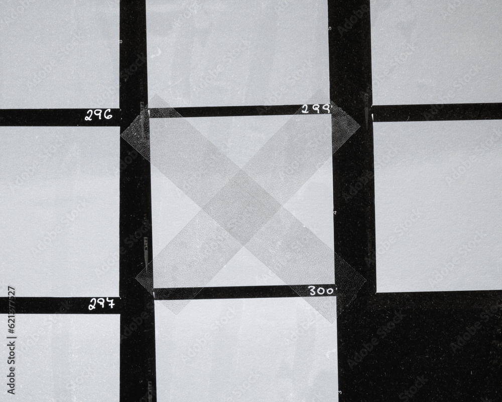 handprint or 120 film paper contact sheet with two transparent sticker ...