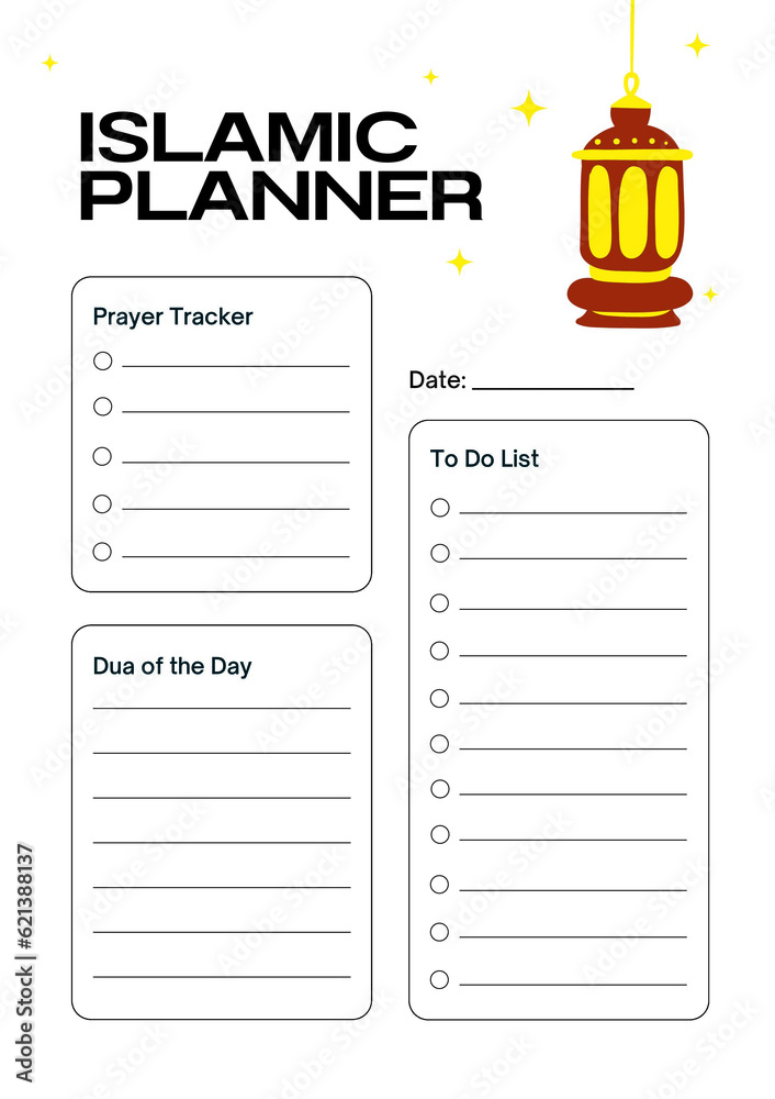 Islamic planner digital planning insert sheet printable page template ...