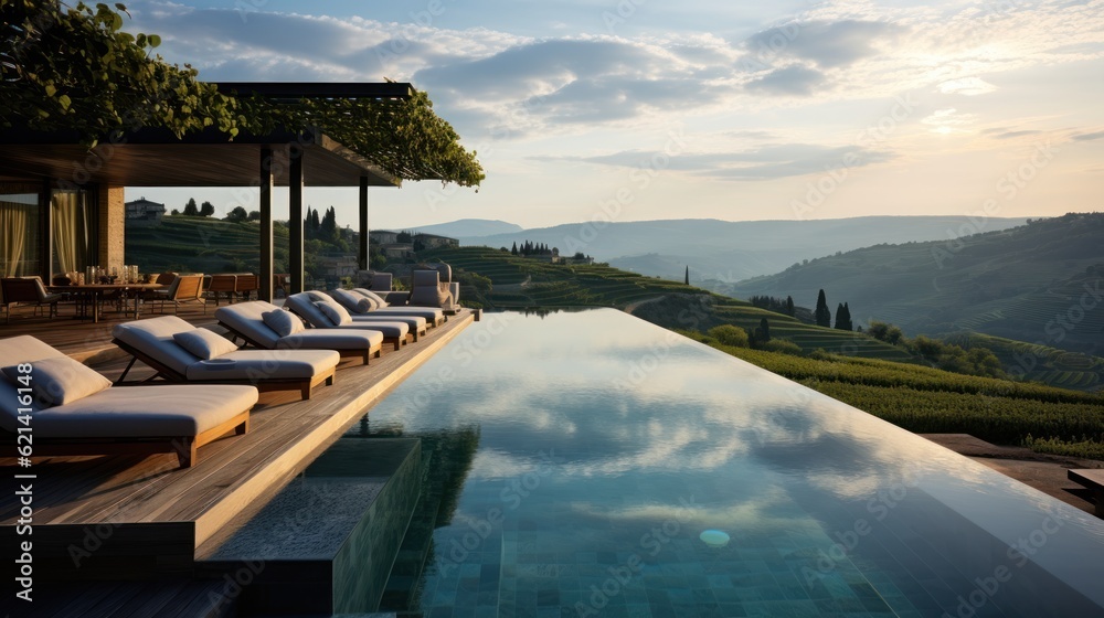 Infinity pool that appears to merge with the horizon, offering stunning ...